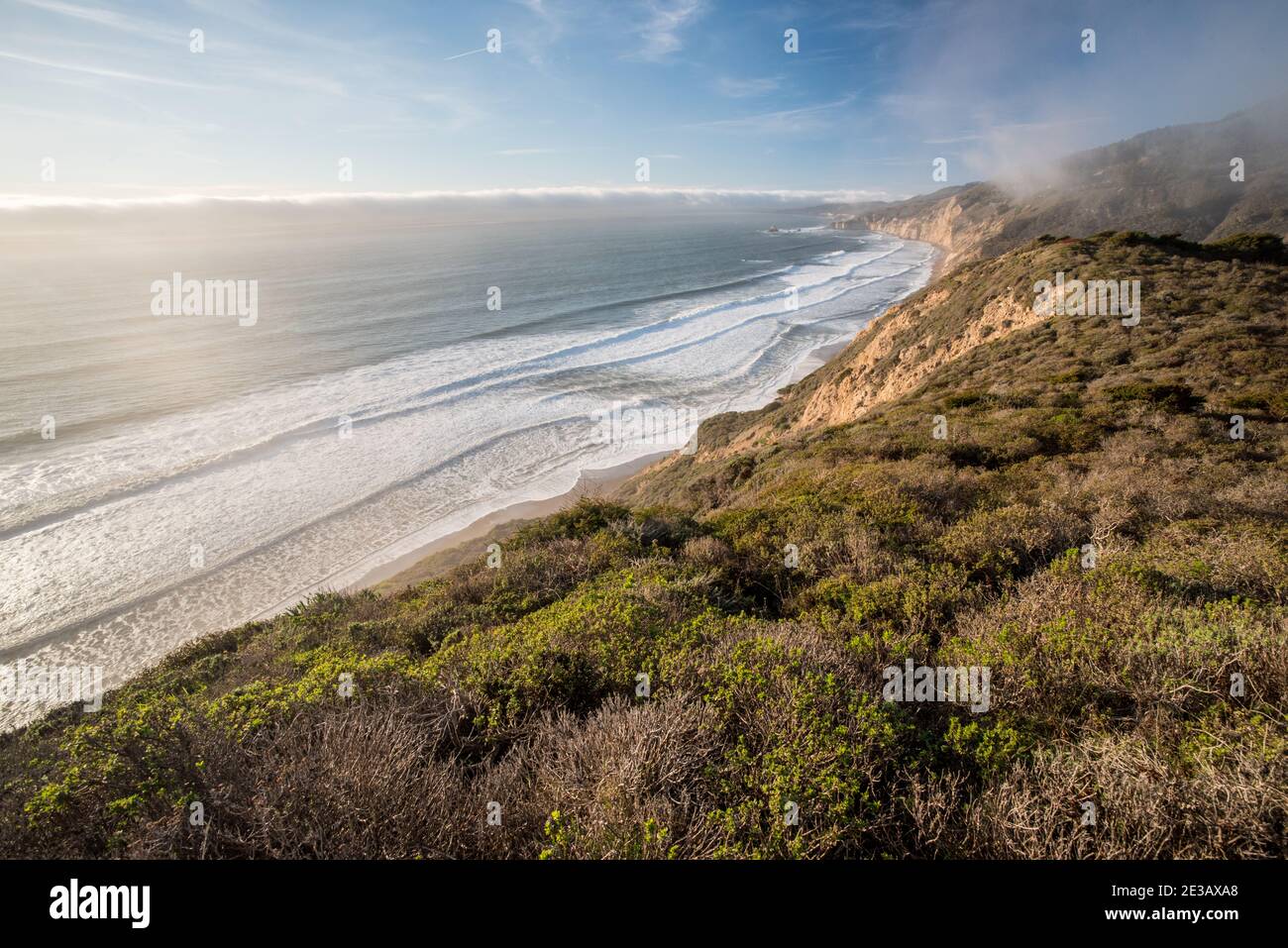 The pristine coastline of Point Reyes National Seashore where ocean ...