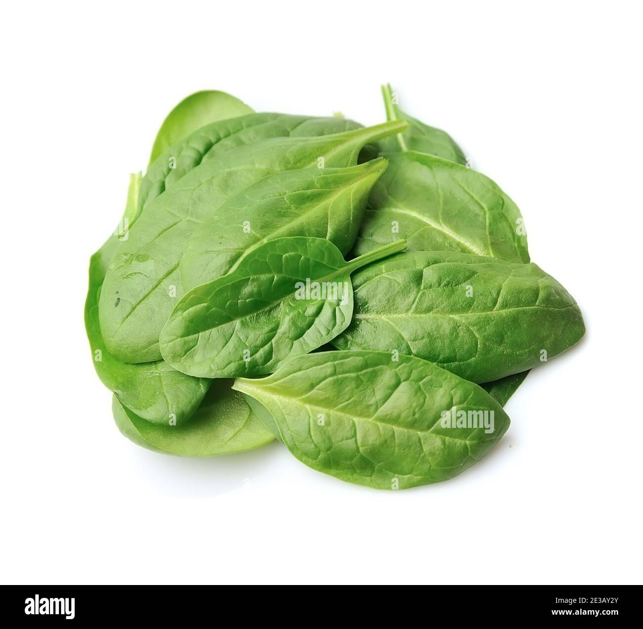 Spinach leaves isolated on white backgrounds Stock Photo - Alamy