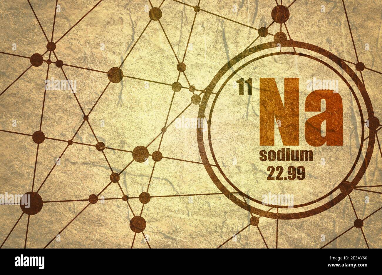 Sodium chemical element. Sign with atomic number and atomic weight ...