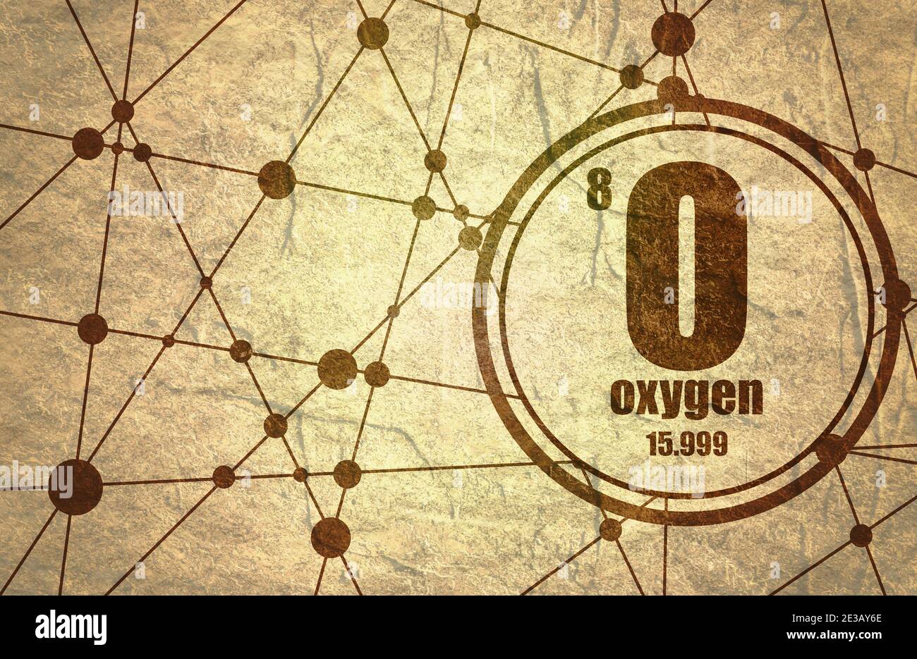 Oxygen chemical element. Sign with atomic number and atomic weight ...
