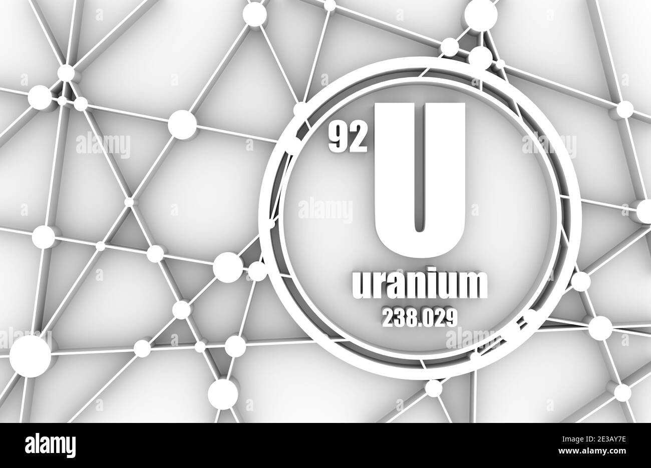 Uranium chemical element. Sign with atomic number and atomic weight ...
