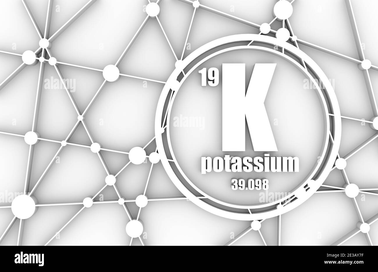 Potassium chemical element. Sign with atomic number and atomic weight ...