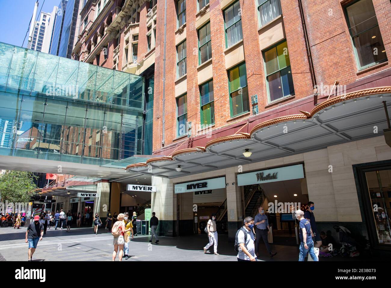 Myer Department store in Pitt street Sydney on a summers day with ...