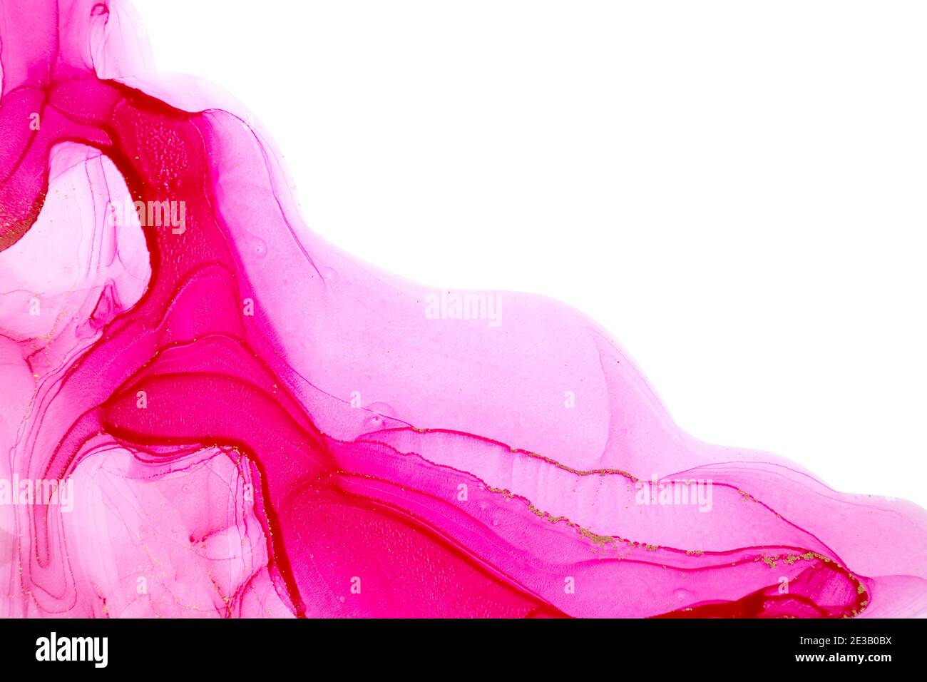 Transparent abstract pink ink artwork on white background Stock Photo ...