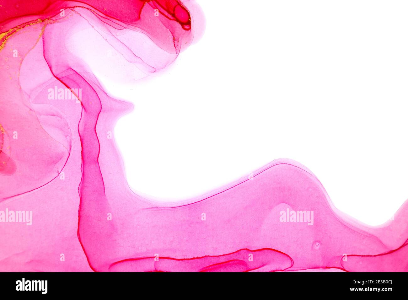 Transparent abstract pink ink artwork on white background Stock Photo ...