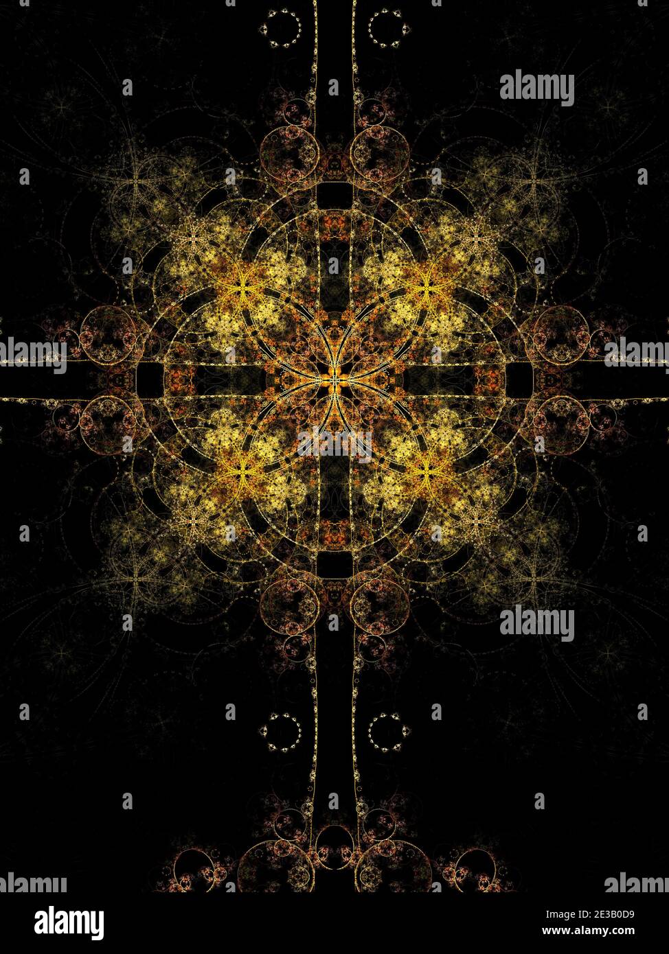 Gothic / Medieval Cross Abstract Flame Fractal Design Stock Photo - Alamy