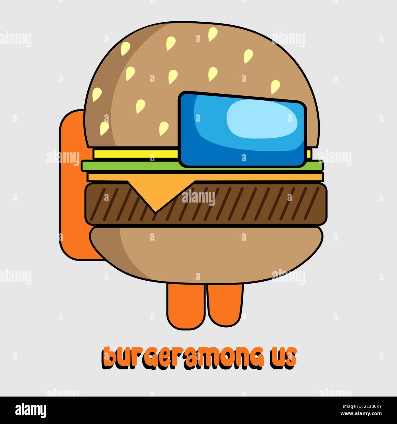 burger logo around us in the form of a hero of a popular game 1 Stock ...