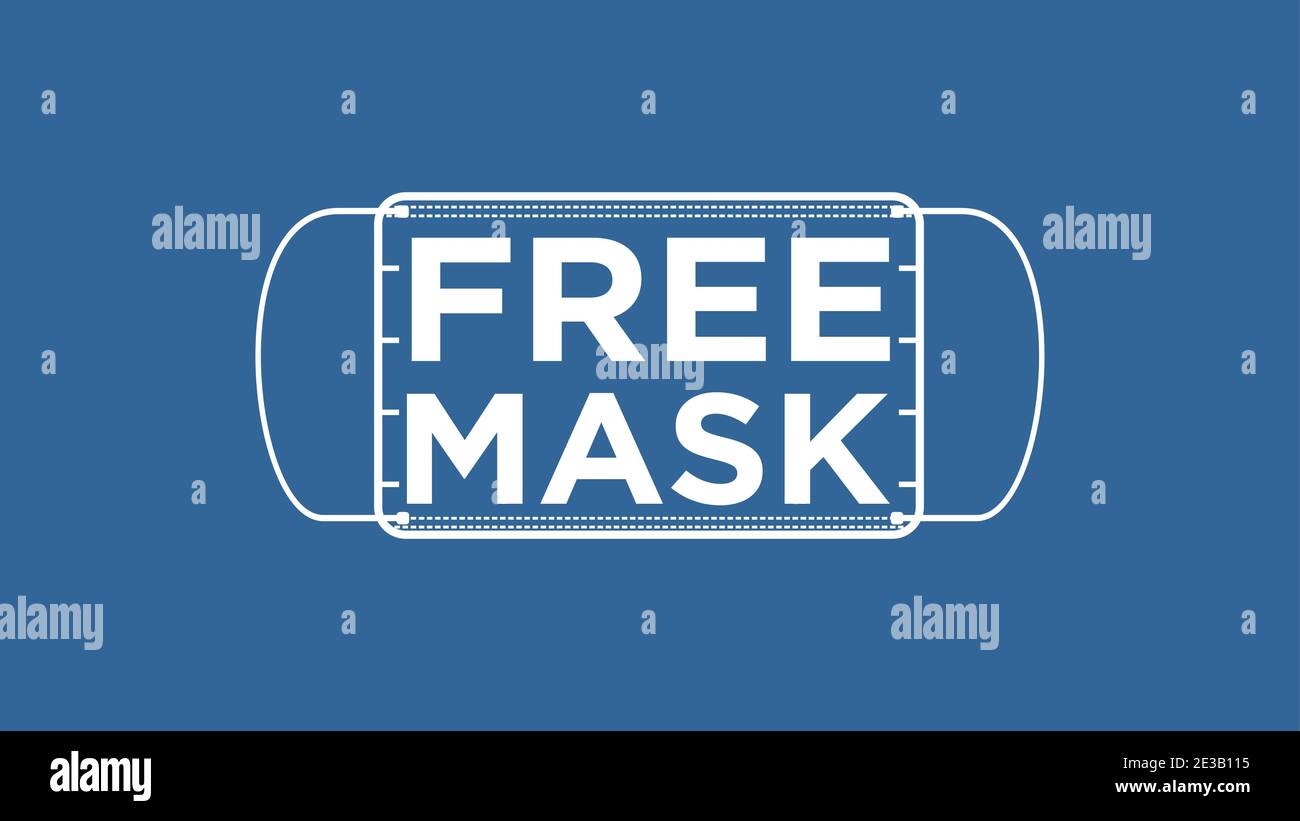 free mask simple big text typography masker gift flat style vector ...