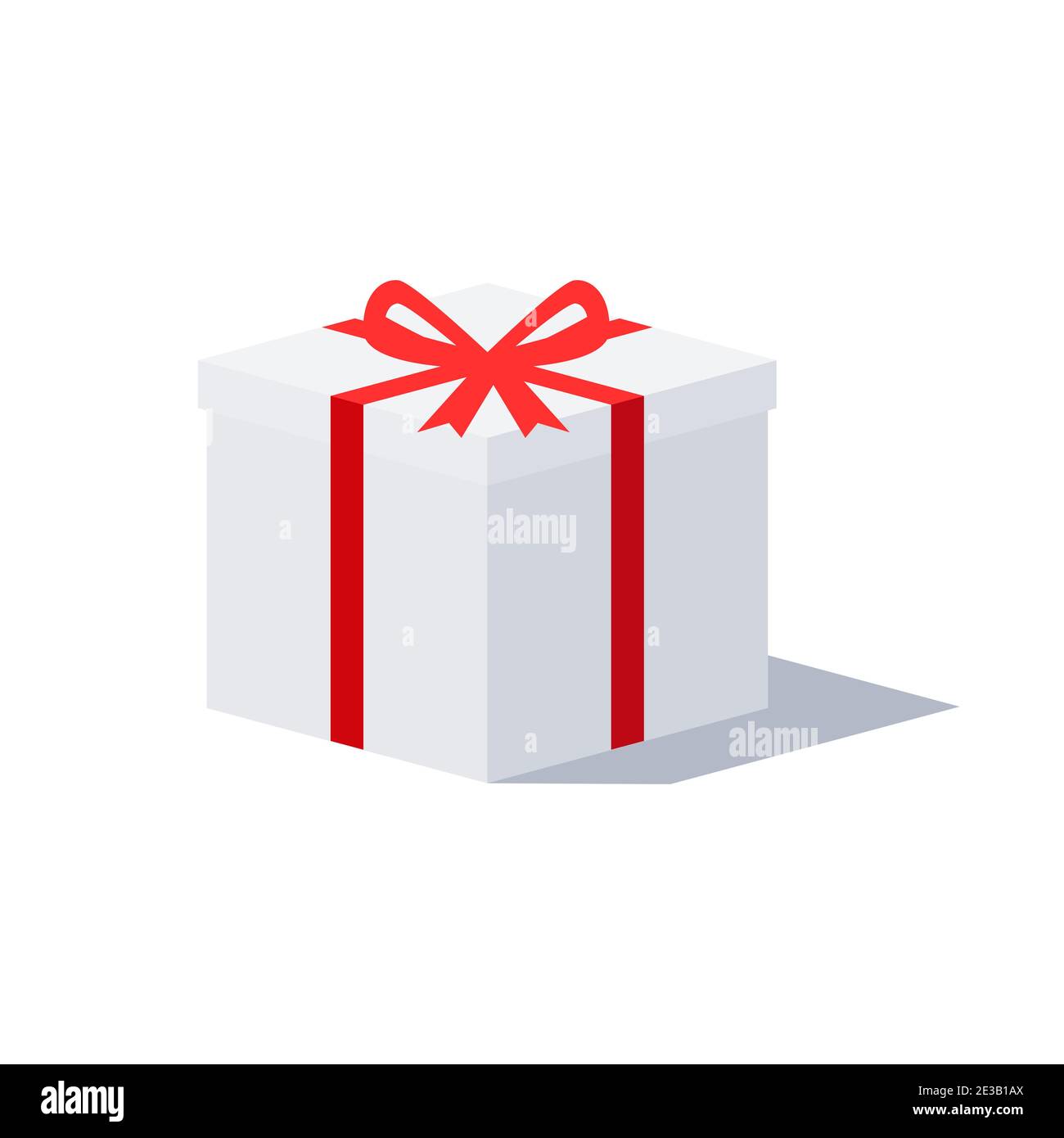 isolated closed gift box with bow ribbon isometric flat style vector ...