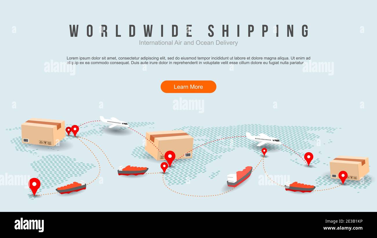 Global shipping route map hi-res stock photography and images - Alamy