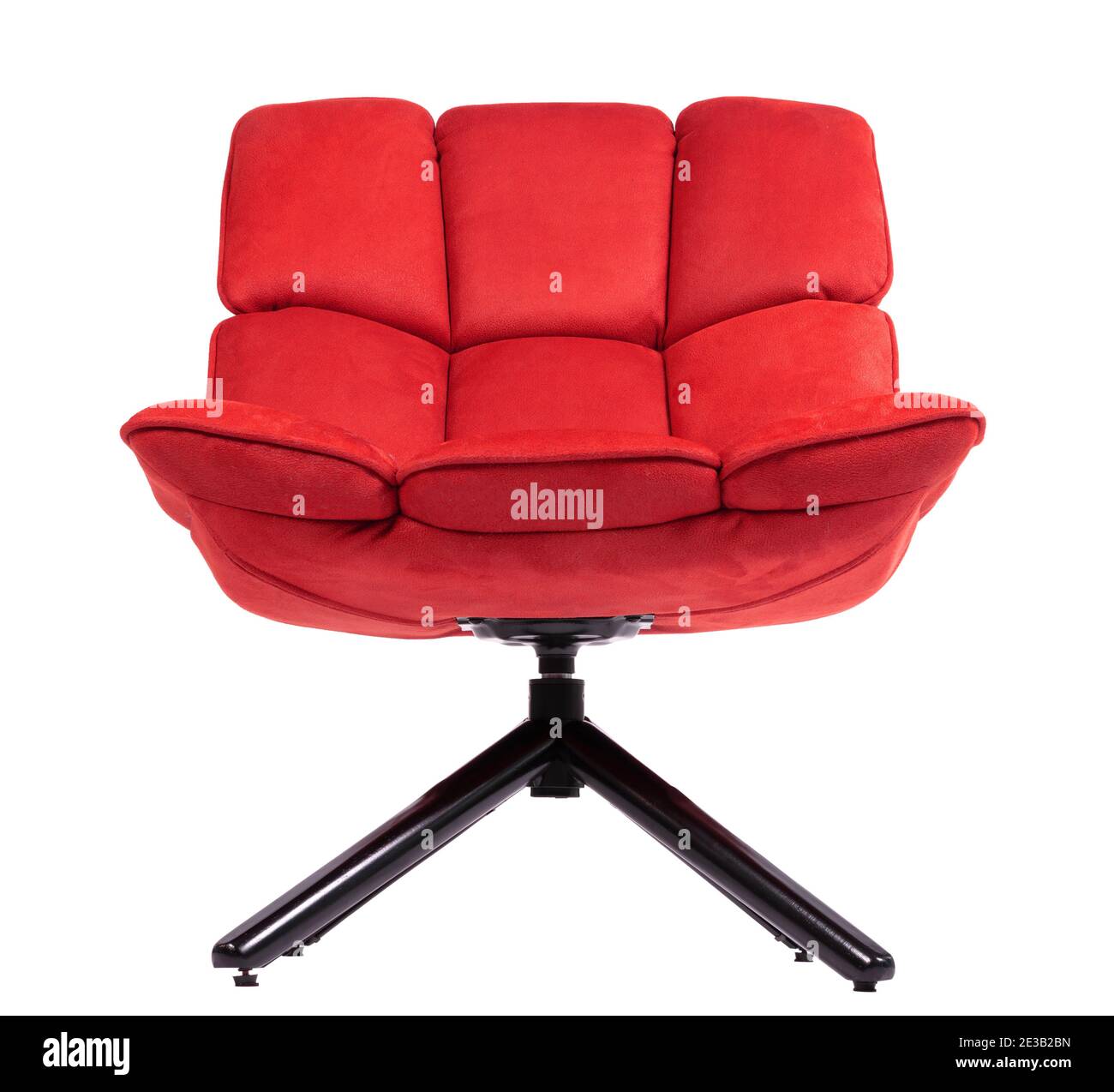 Modern red suede lounge chair isolated on white background Stock Photo ...