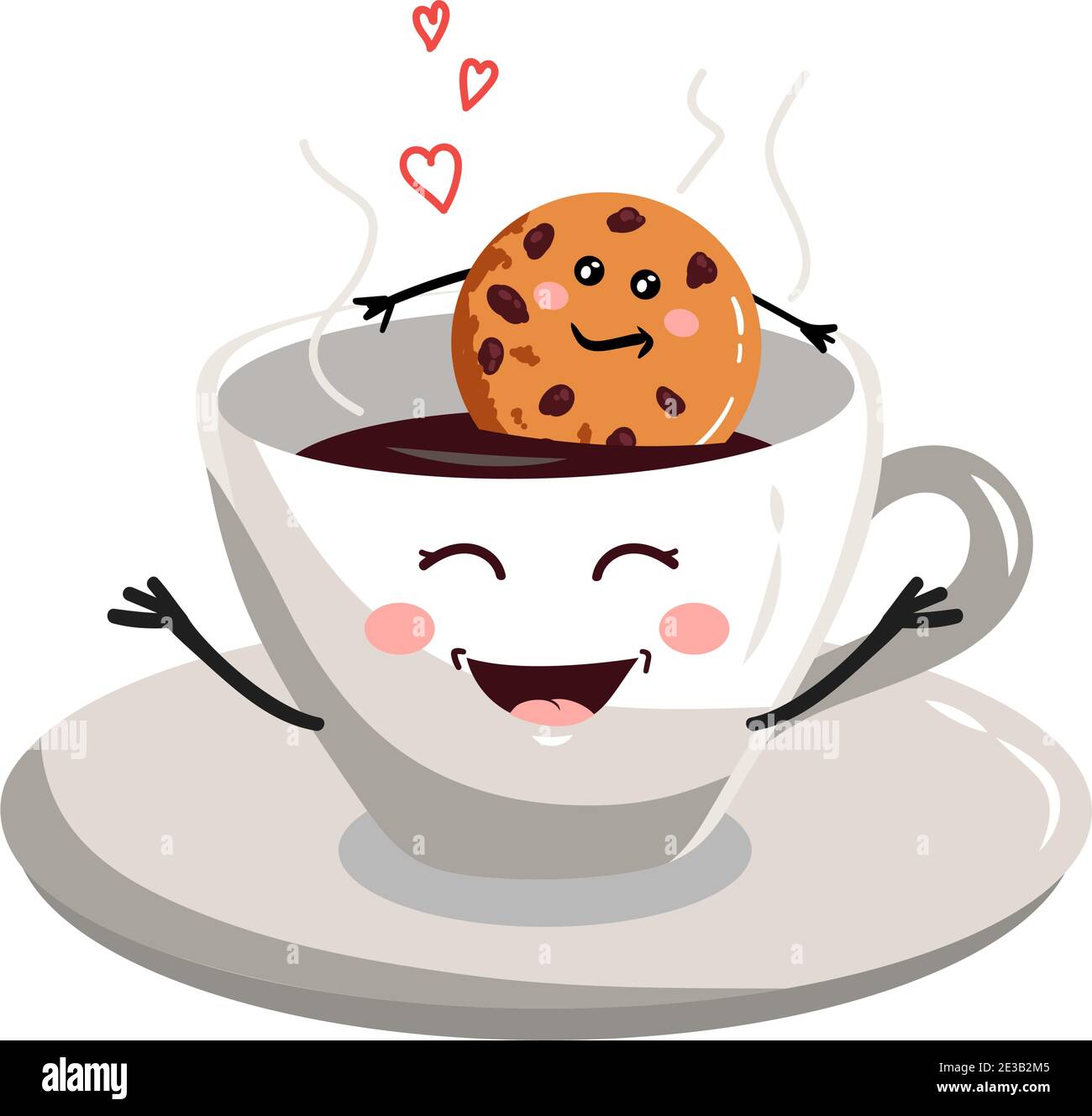 Cup hot chocolate cookies Stock Vector Images - Alamy
