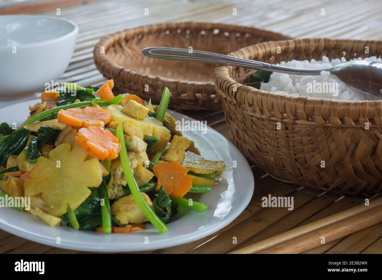 Vietnamese steamed vegetables and rice dish , Hoi An, Vietnam Stock ...