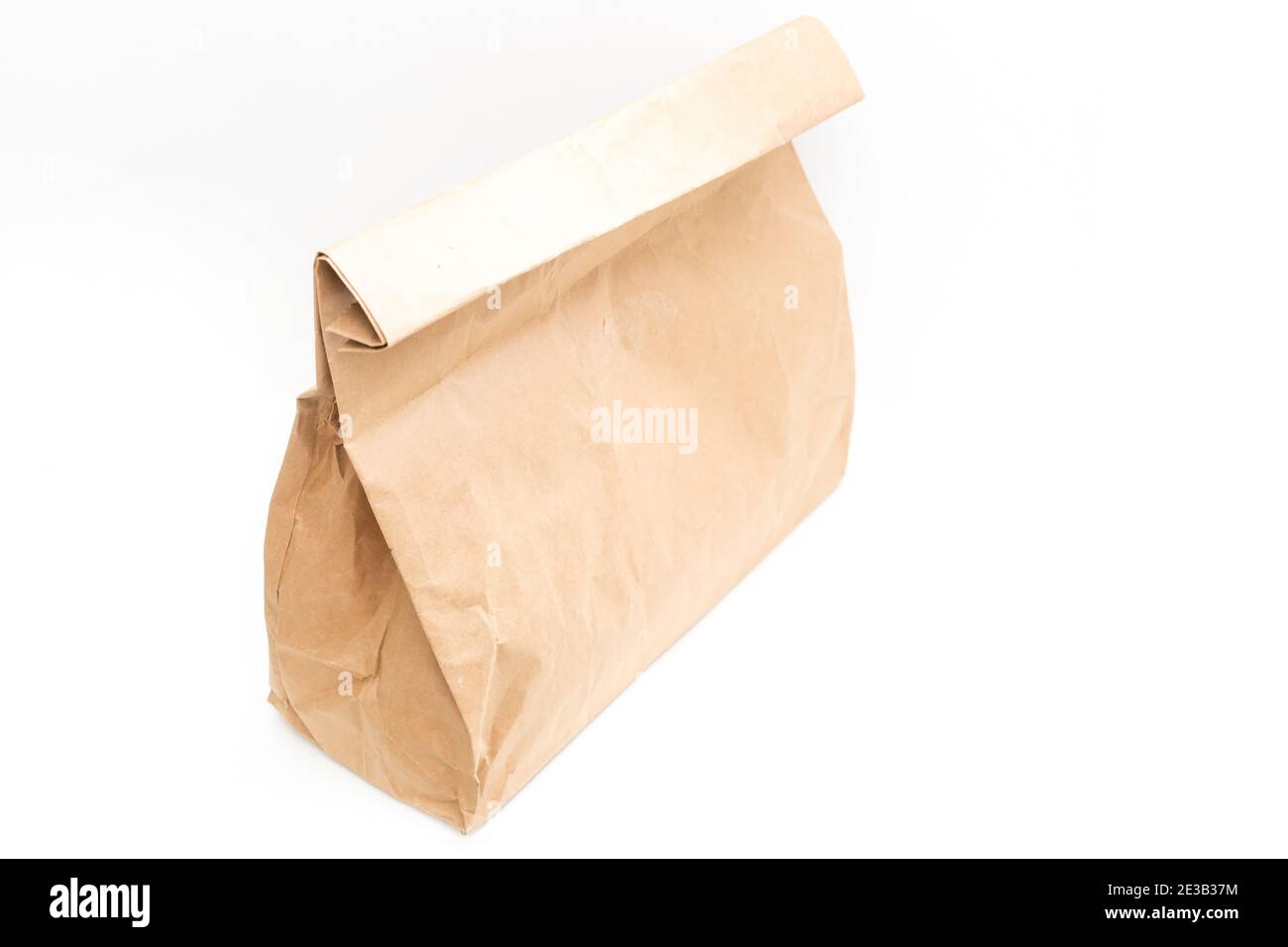 brown clear empty blank craft paper bag for takeaway isolated on white ...