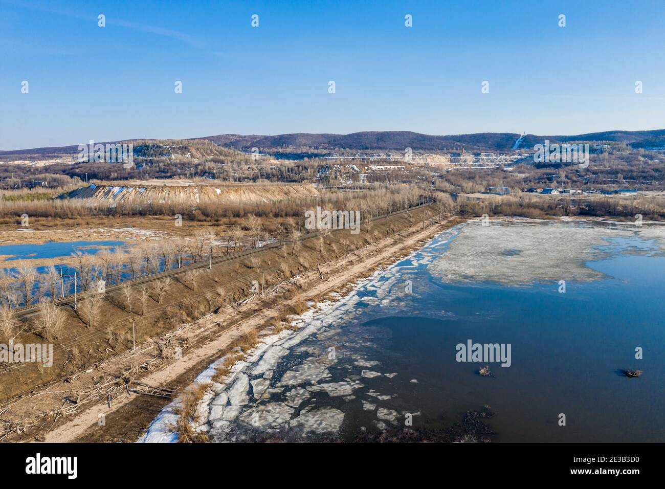Aerial view railroad track running hi-res stock photography and images ...