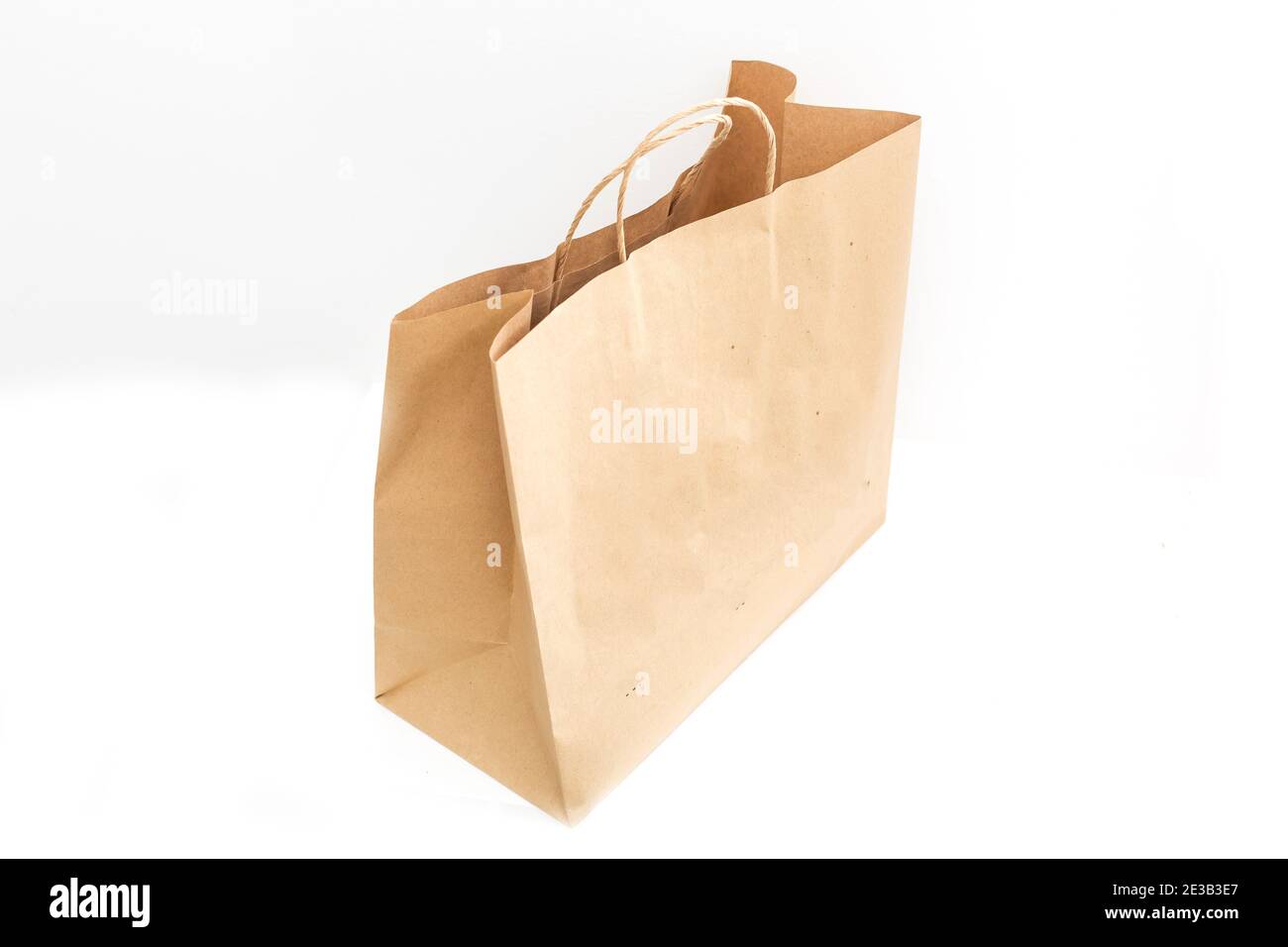 brown clear empty blank craft paper bag for takeaway isolated on white ...