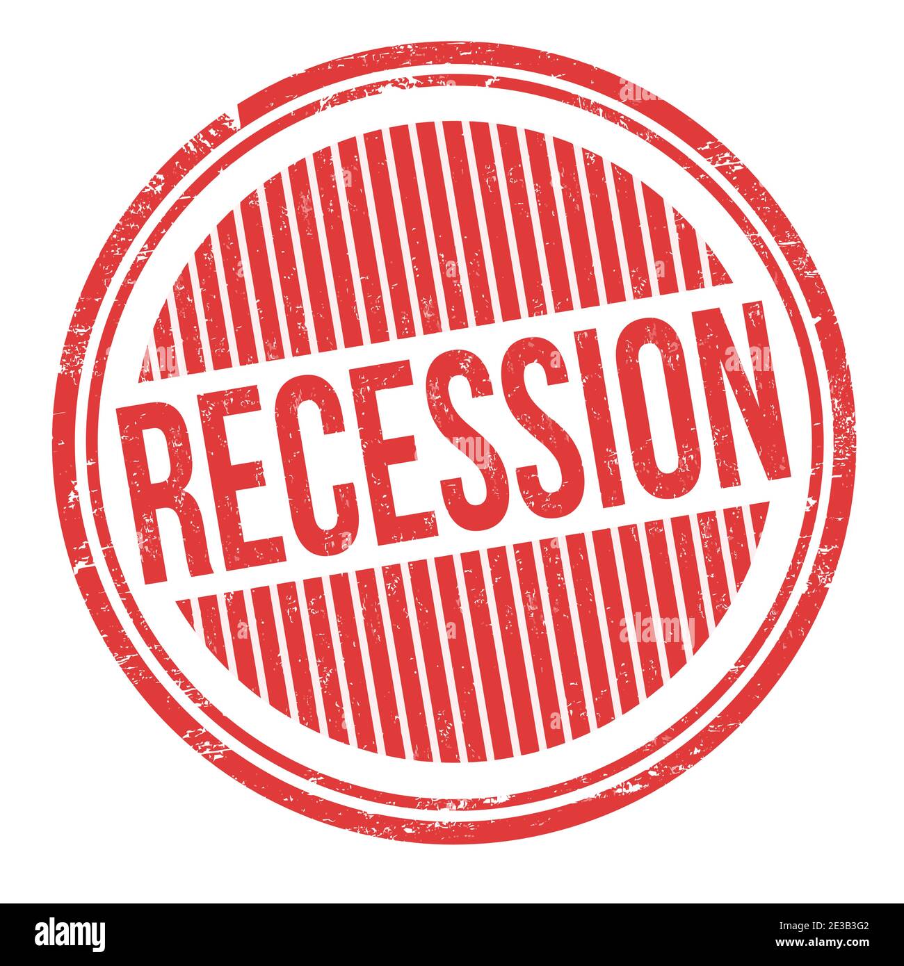 Recession grunge rubber stamp on a white background, vector ...