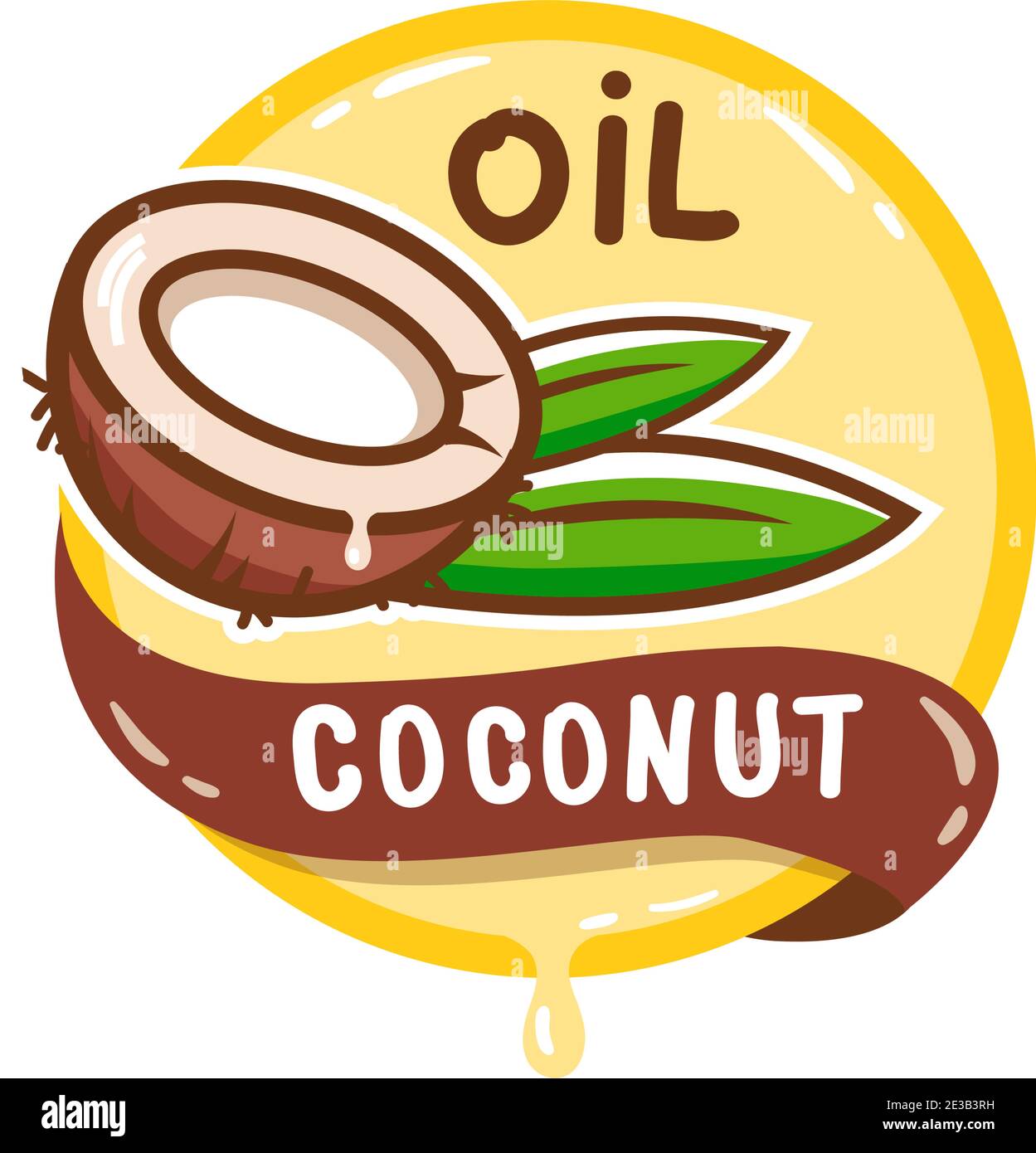 Coconut oil logo. Organic natural product vector emblem Stock Vector ...