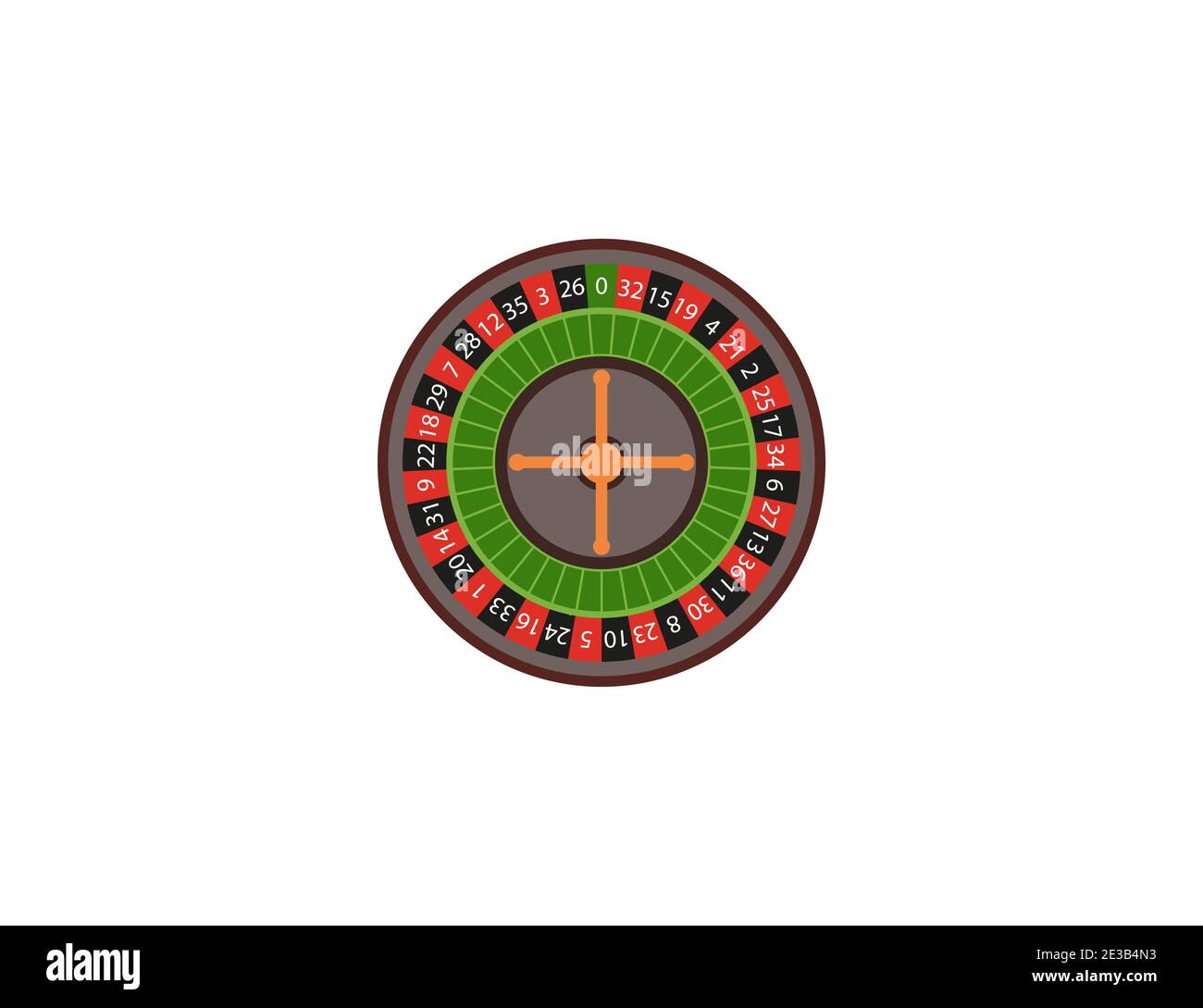 Vector illustration, flat design. Casino roulette spin icon Stock ...