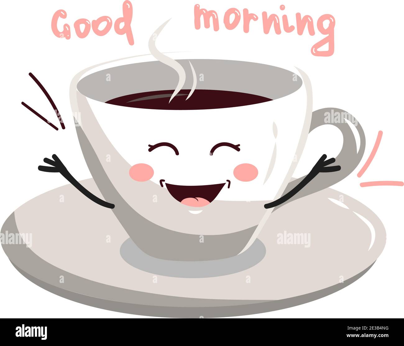 Cup of coffee cartoon character sitting on saucer Stock Vector Image ...