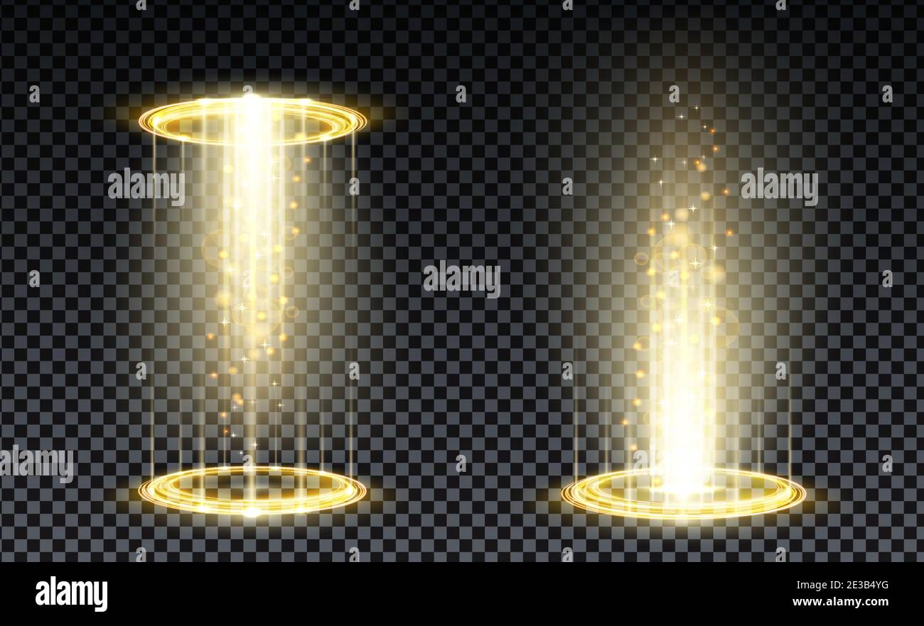 Gold hologram portal. Magic fantasy portal. Magic circle teleport ...