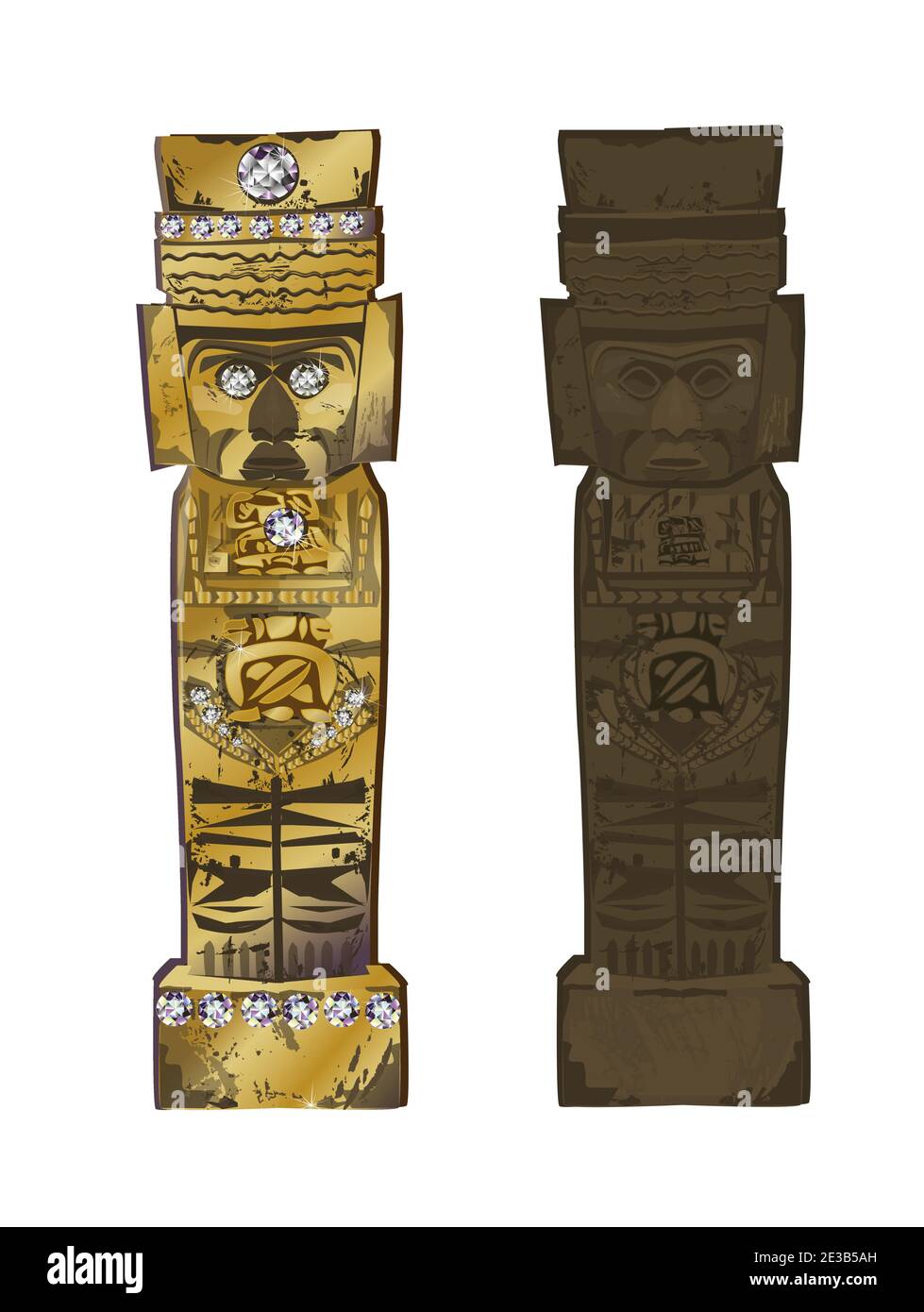 Ancient Mayan figurine. Vector illustration Stock Vector Image & Art ...