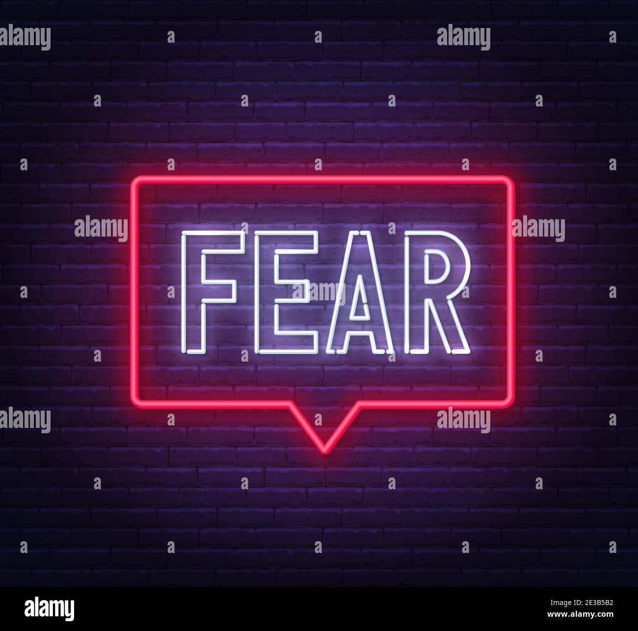 Fear neon sign on brick wall background Stock Vector Image & Art - Alamy