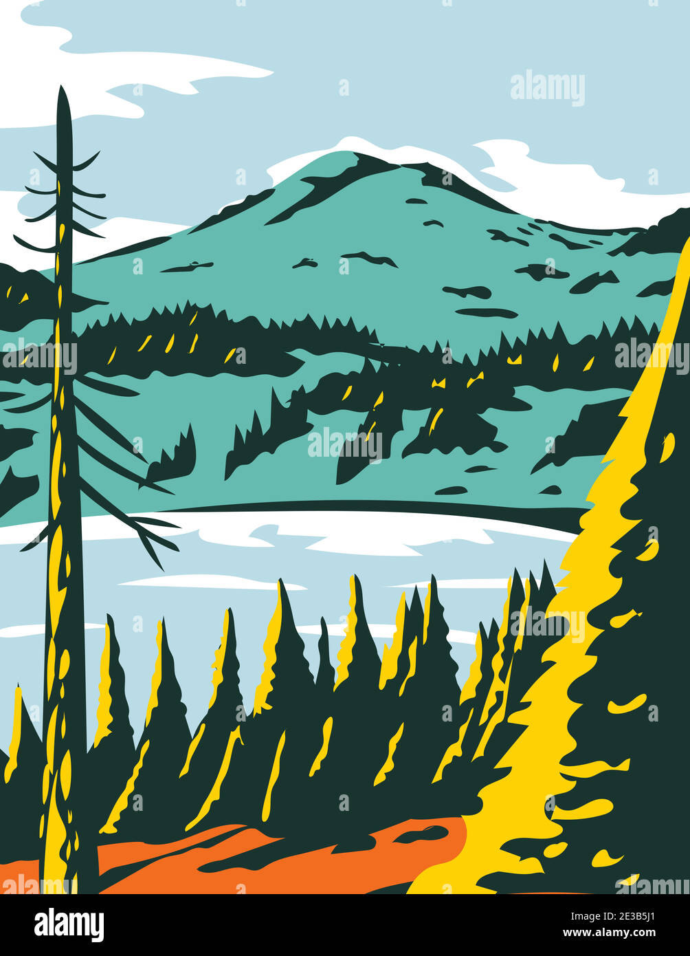 WPA poster art of the Lassen Volcanic National Park, a national park in ...