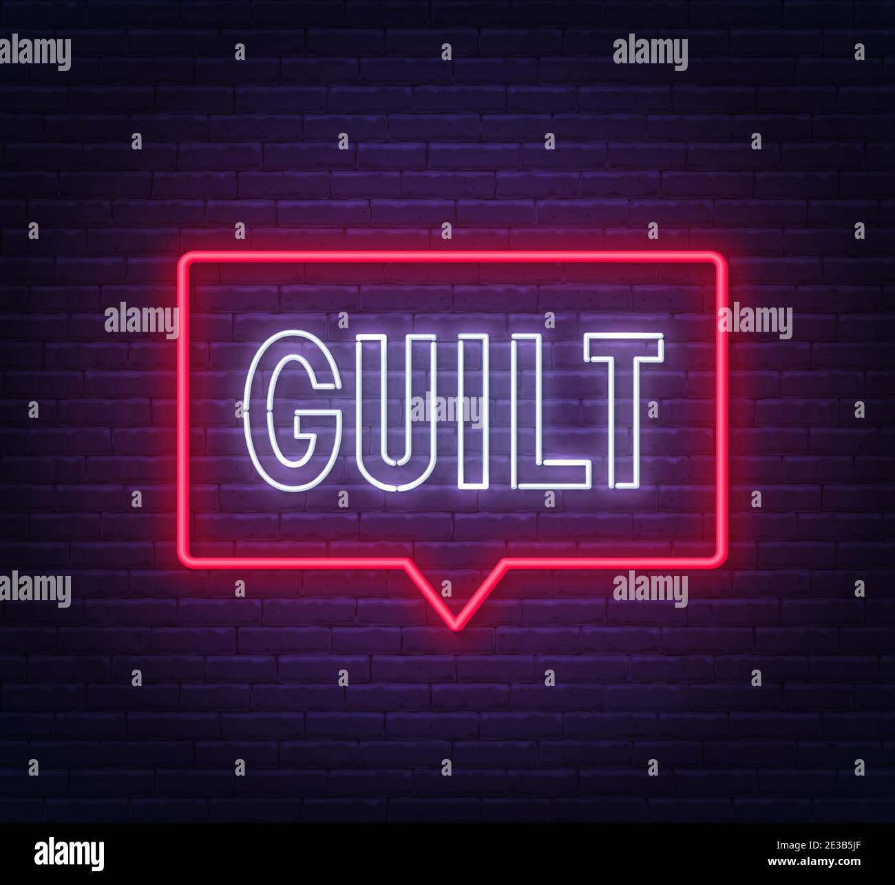 Guilt neon sign on brick wall background Stock Vector Image & Art - Alamy