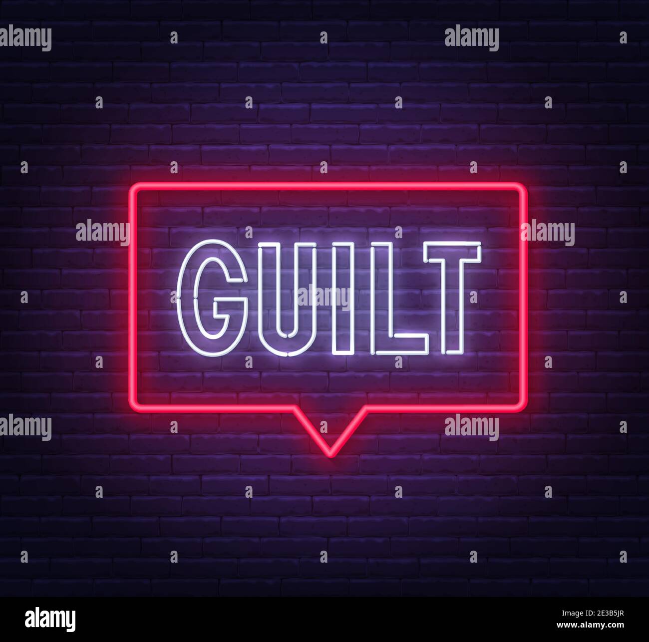 Guilt neon sign on brick wall background Stock Vector Image & Art - Alamy