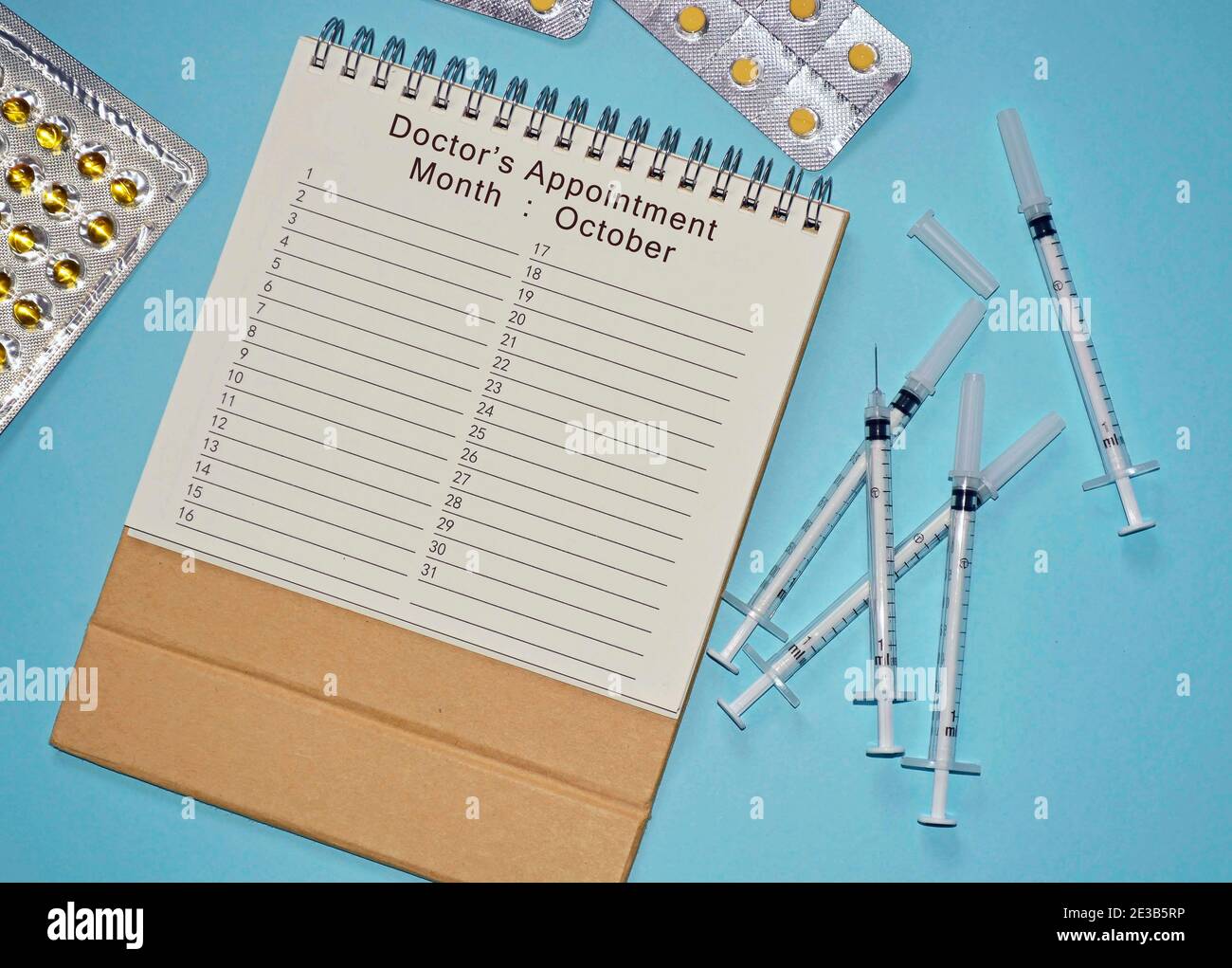 Month of October Doctor's Appointment calendar with disposable ...