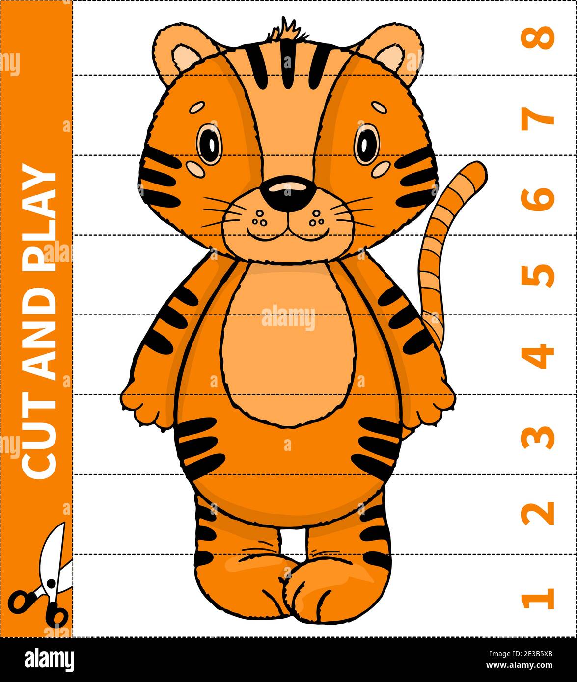 Children board animal game cut and play for number in place for ...