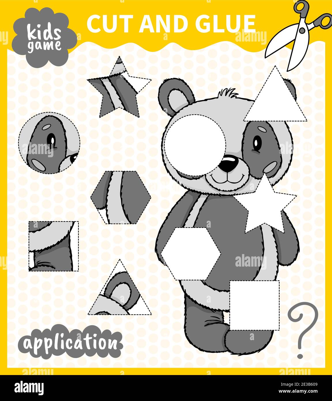 Children board animal game cut shape and glue in place for preschoolers ...