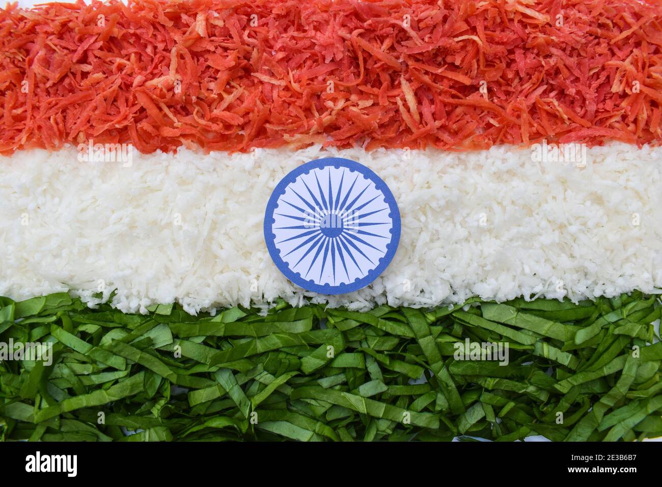Indian republic day theme Indian flag depicted by food. Salad of fresh ...