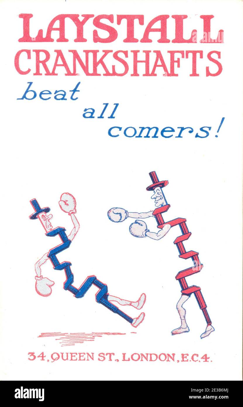 Advertising postcard for Laystall Crankshafts circa 1935 Stock Photo ...