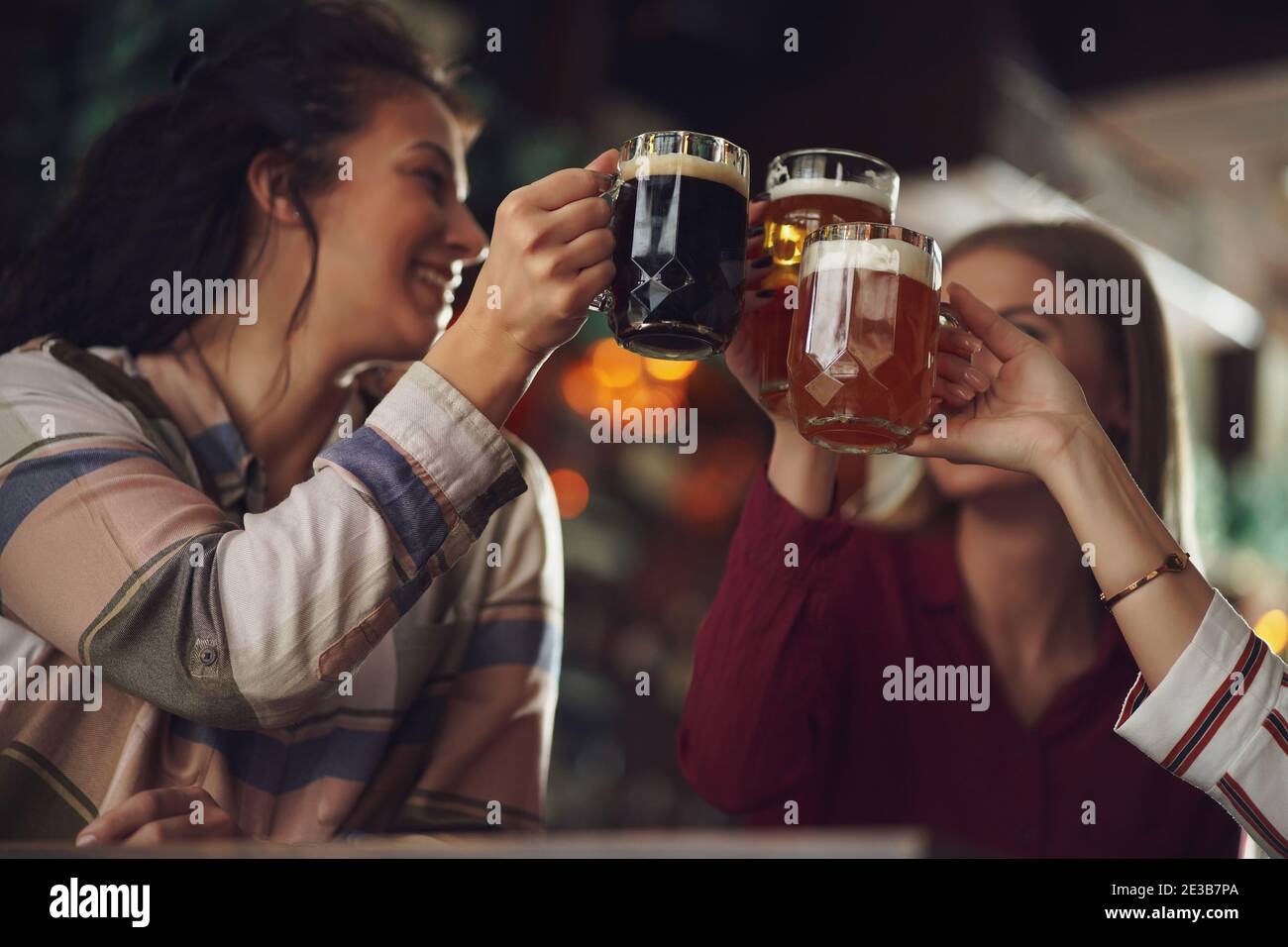 Blonde girl drinking beer hi-res stock photography and images - Alamy