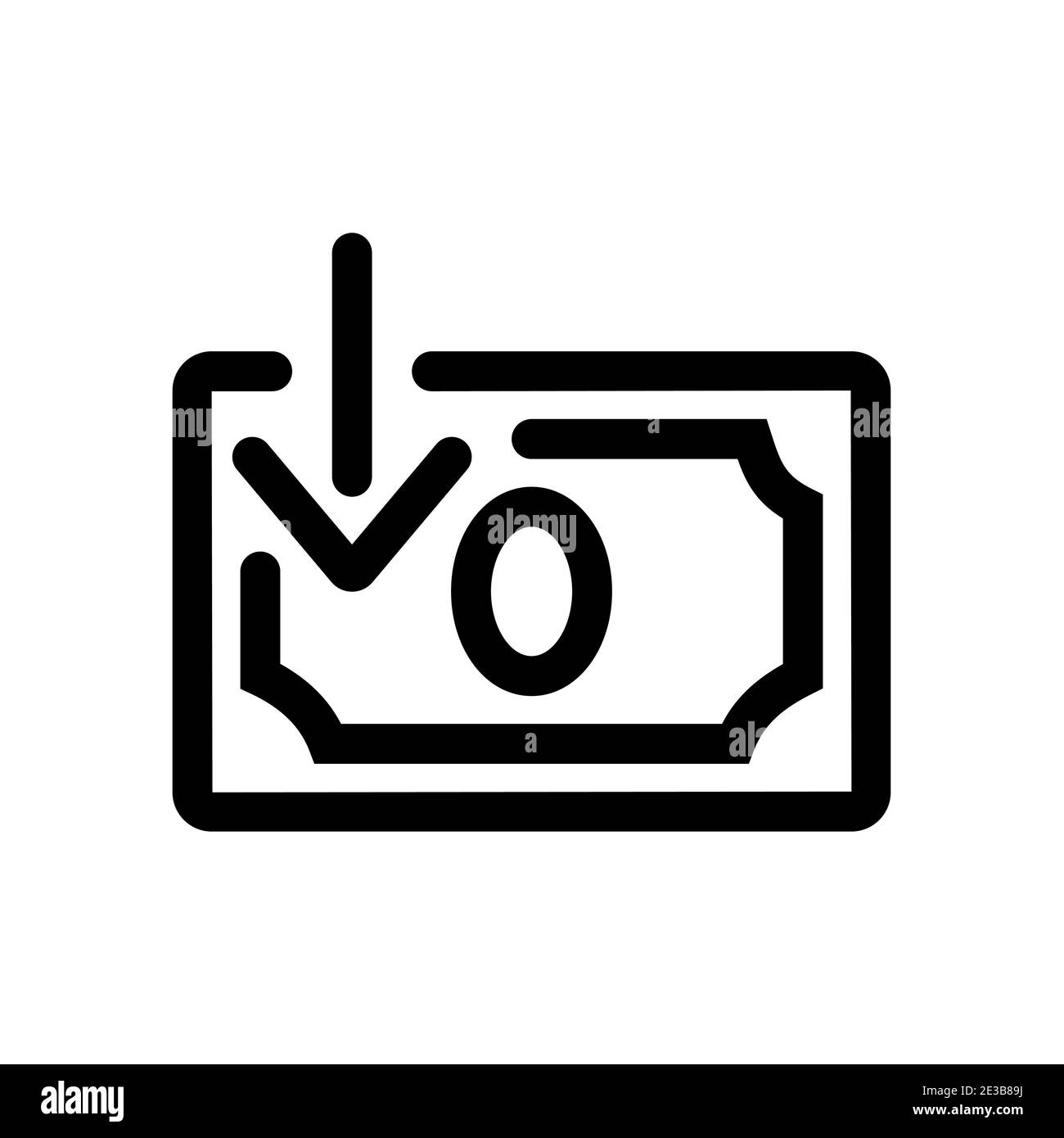 Receiving the money outline icon isolated on white background Stock ...