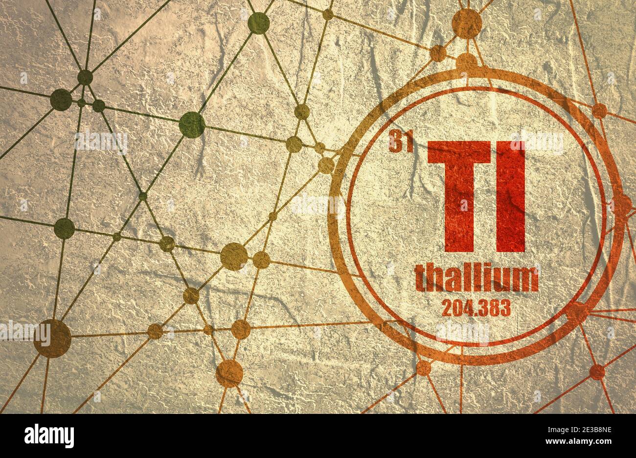 Thallium chemical element. Sign with atomic number and atomic weight ...