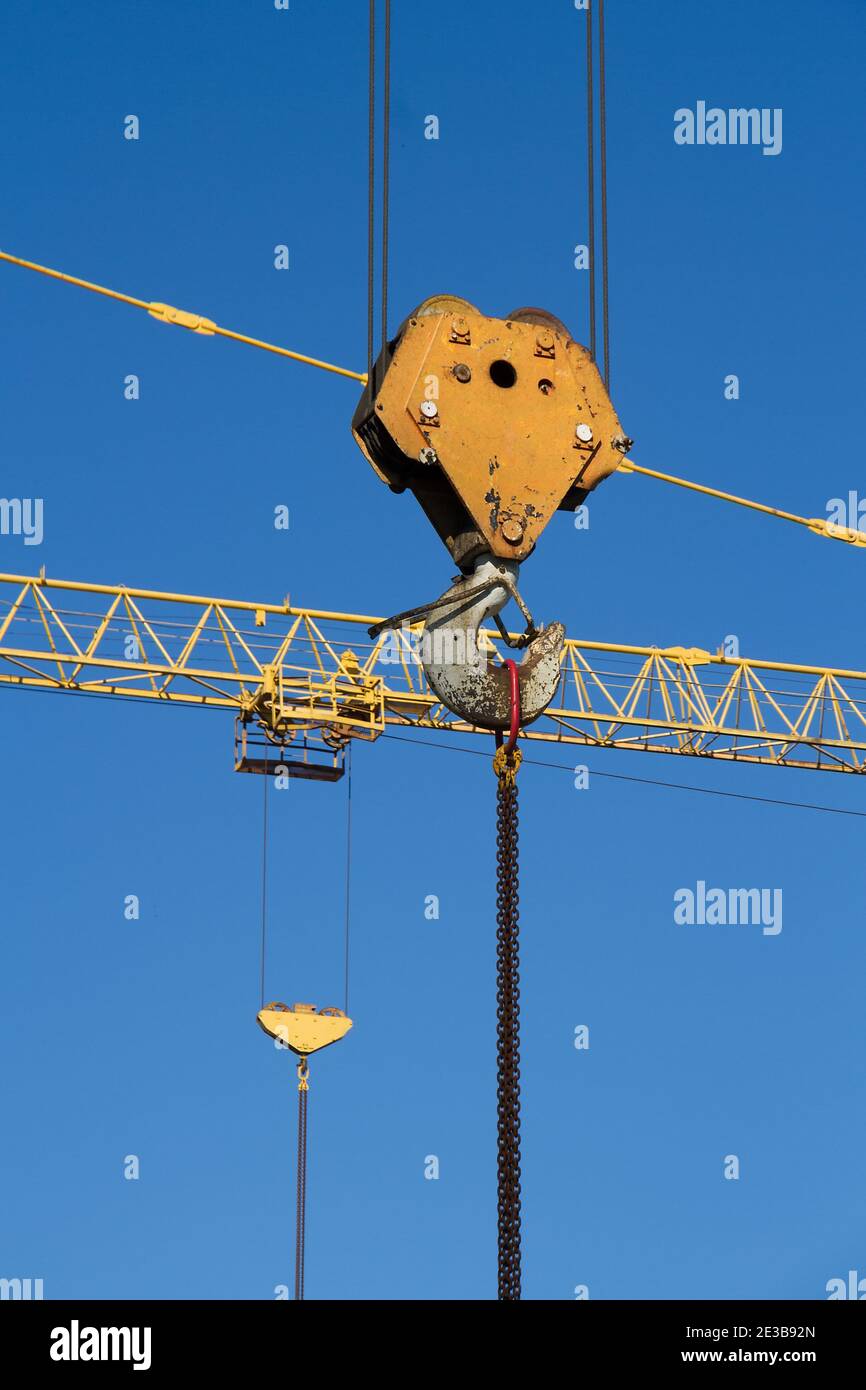 Russia. Moscow. Construction machinery. The work of cranes in ...