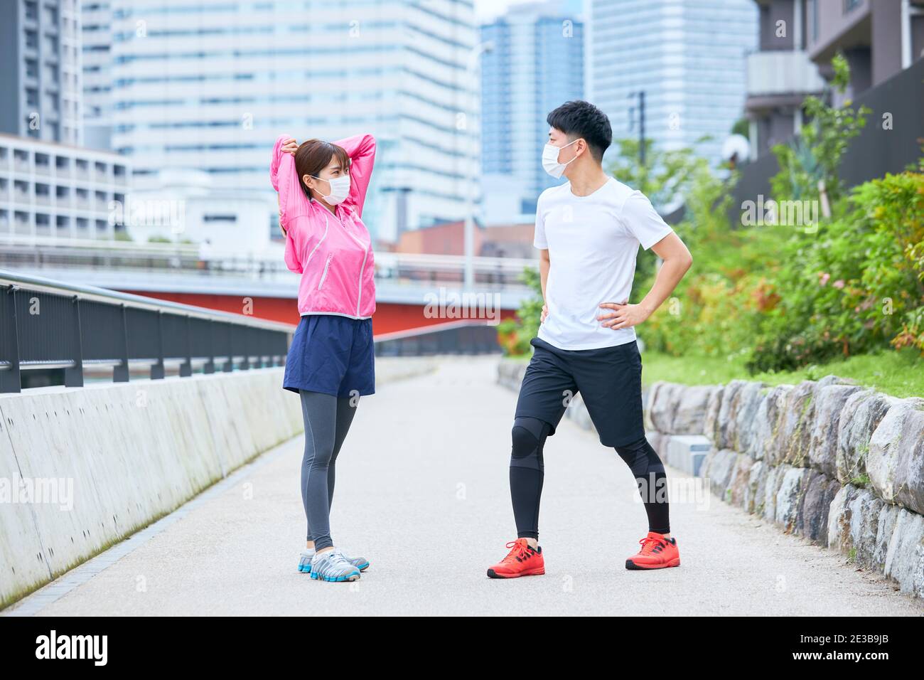 Young Japanese people training downtown Tokyo Stock Photo - Alamy