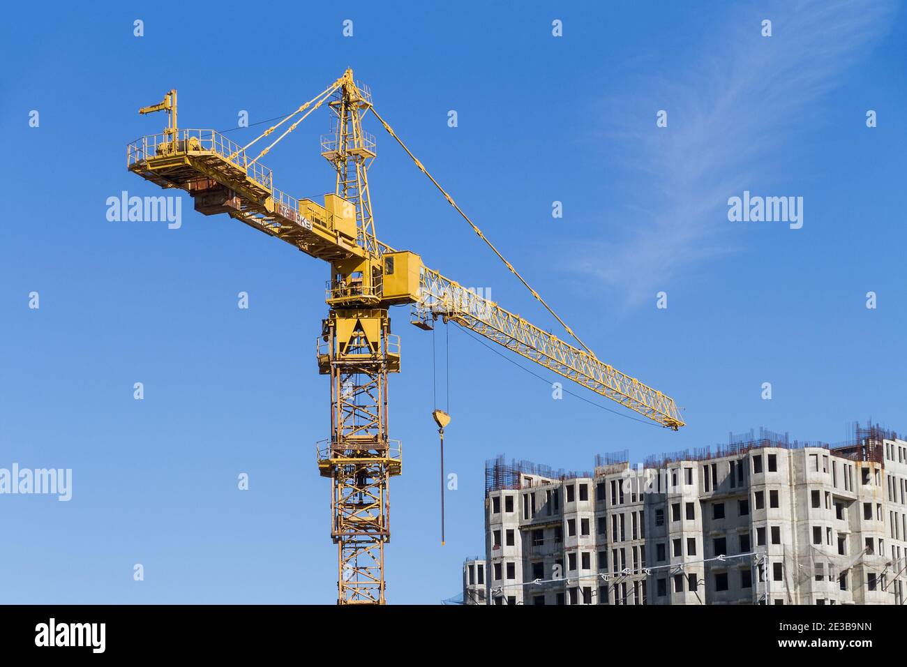 Russia. Moscow. Construction machinery. The work of cranes in ...