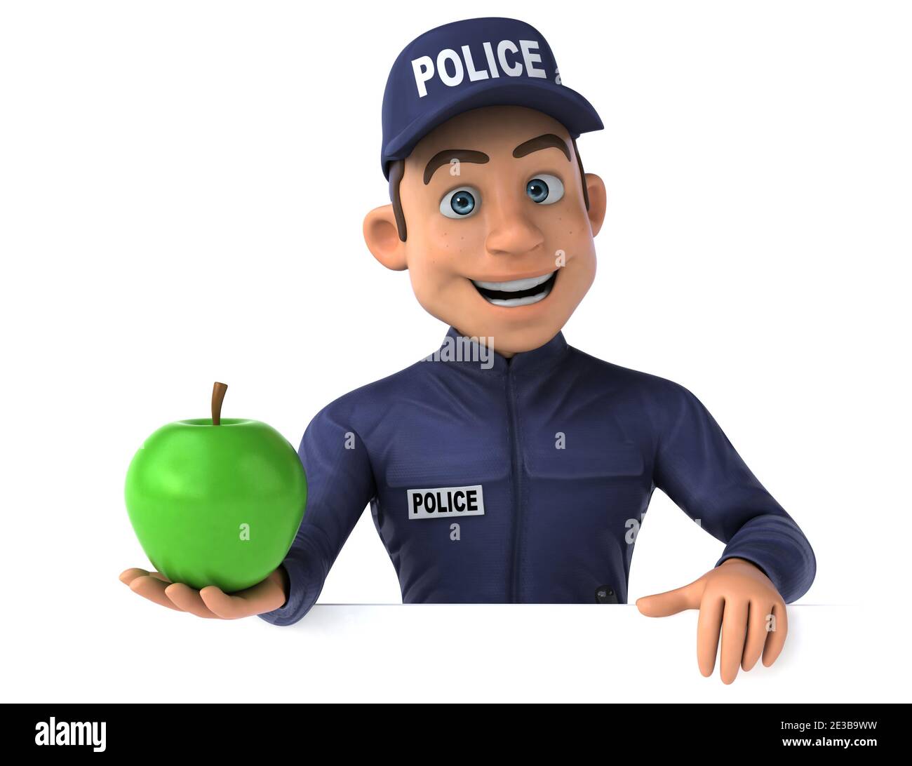 Fun 3D illustration of a cartoon Police Officer Stock Photo - Alamy