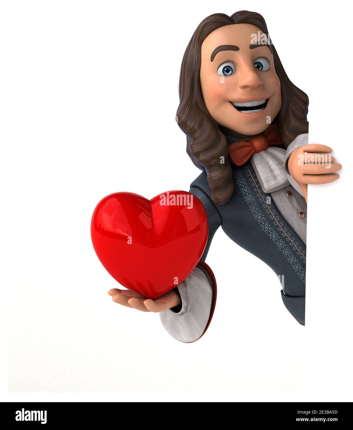 3D Illustration of a cartoon man in historical baroque costume Stock ...