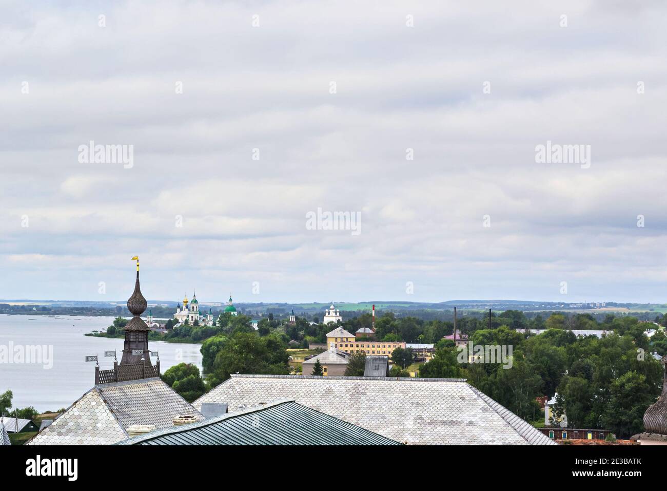 The Golden Ring of Russia. Top view of Rostov the Great and Nero lake ...