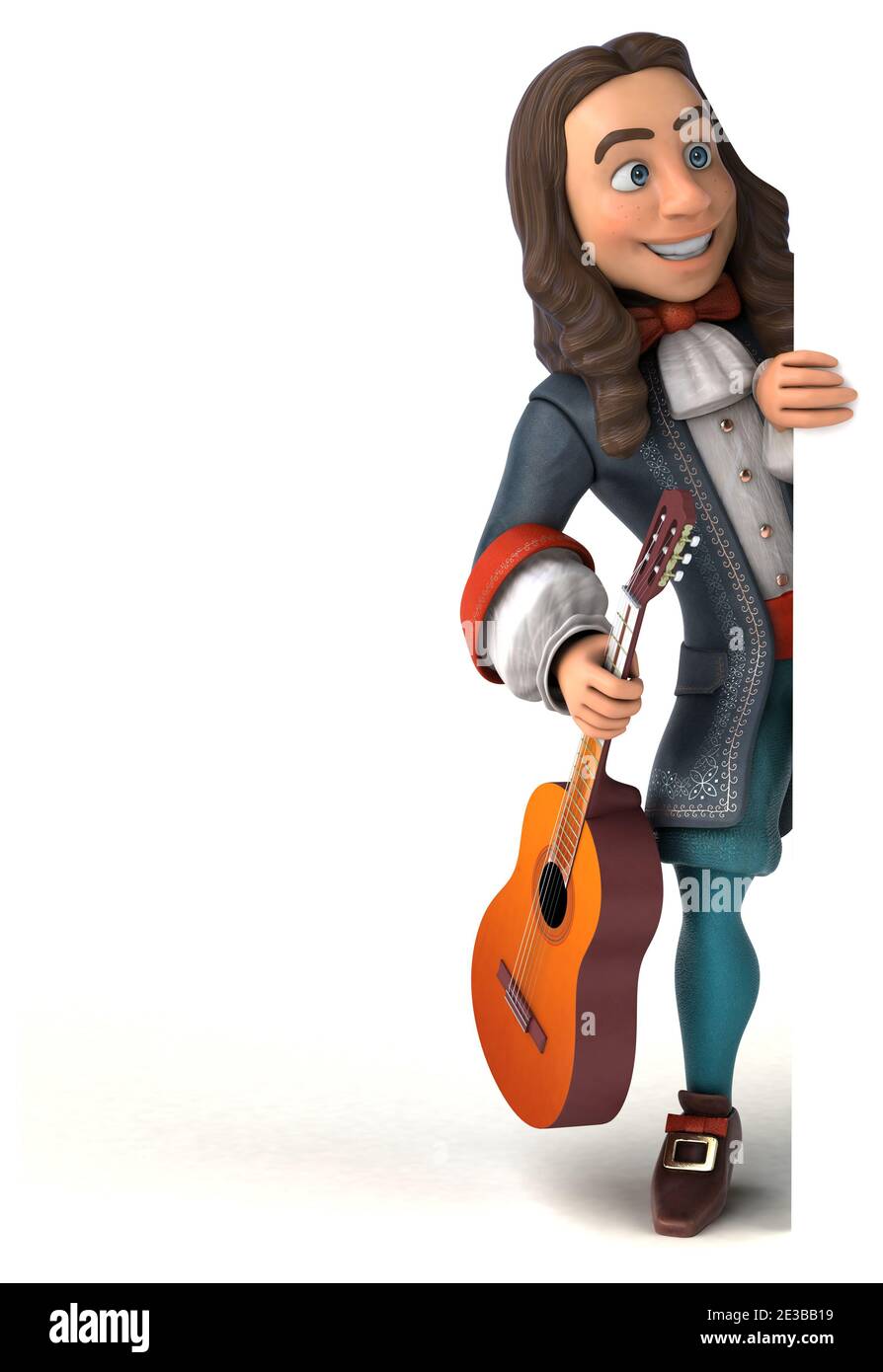 3D Illustration of a cartoon man in historical baroque costume Stock ...