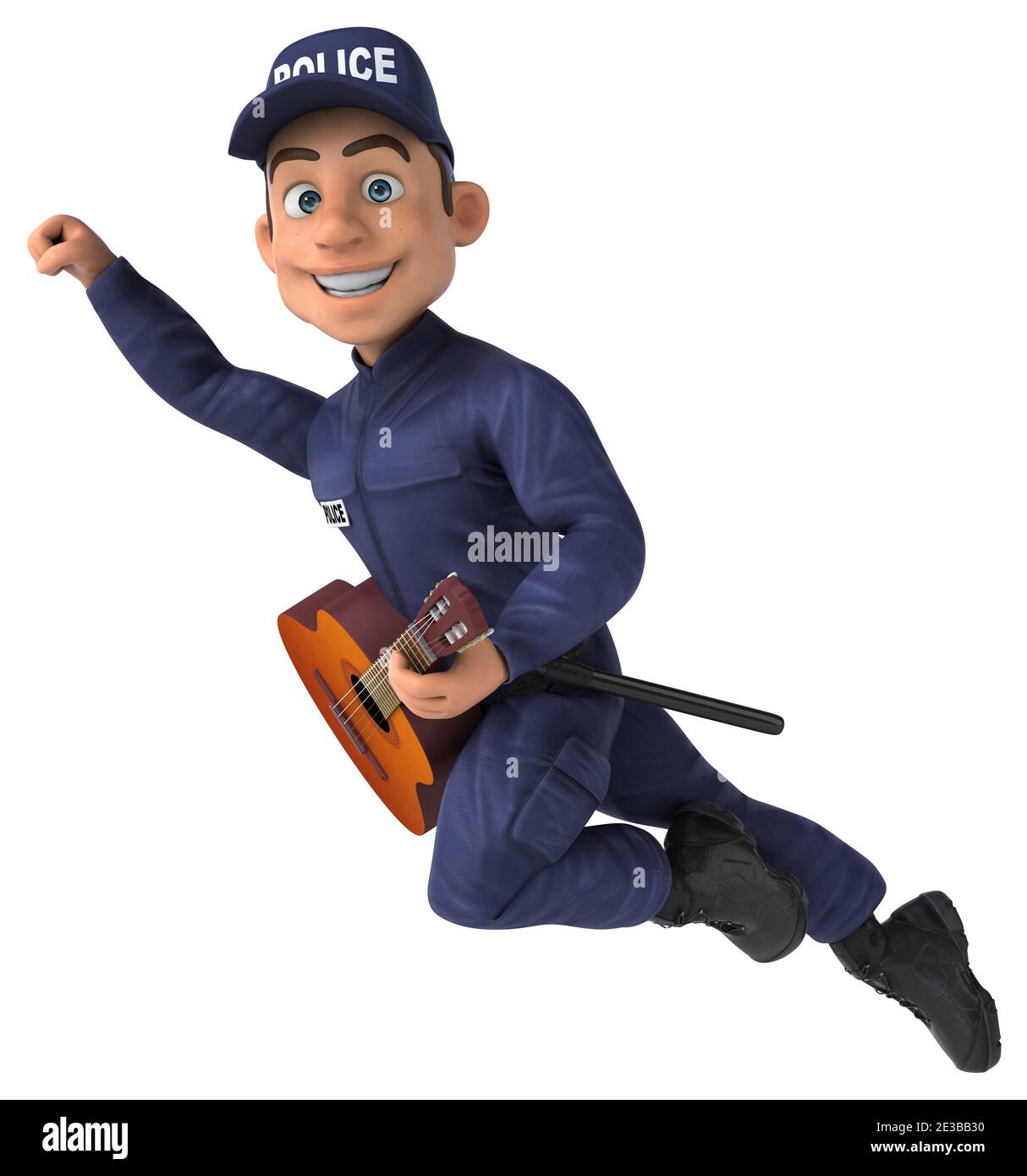 Fun 3D illustration of a cartoon Police Officer Stock Photo - Alamy