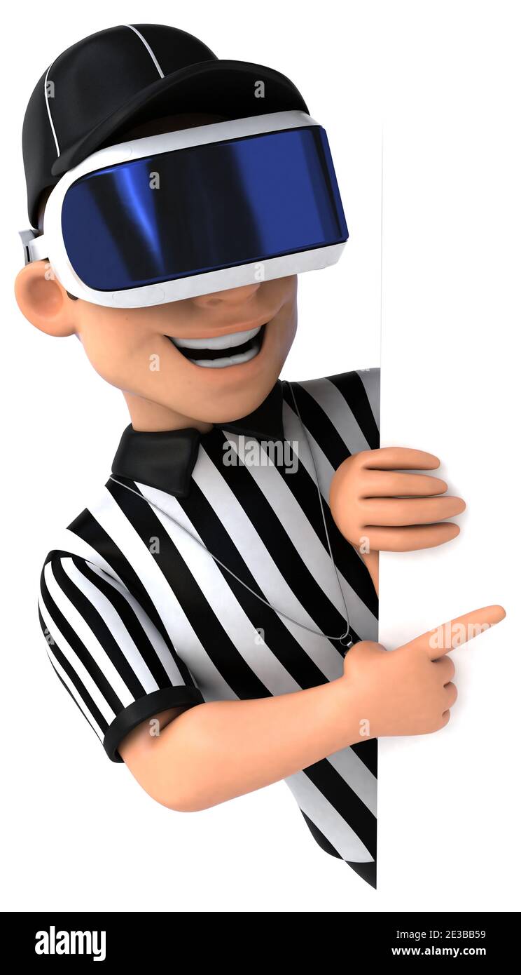 Fun 3D Illustration of a referee with a VR Helmet Stock Photo - Alamy