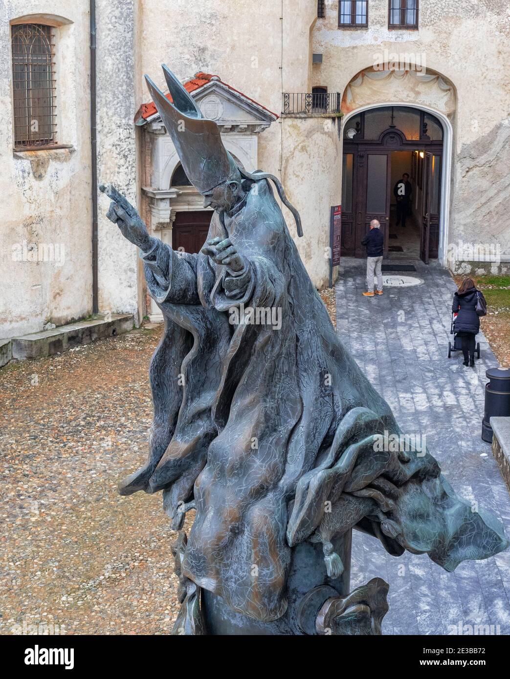 Recently restored bronze statue of Pope Paul 6th symbol of the sacred ...