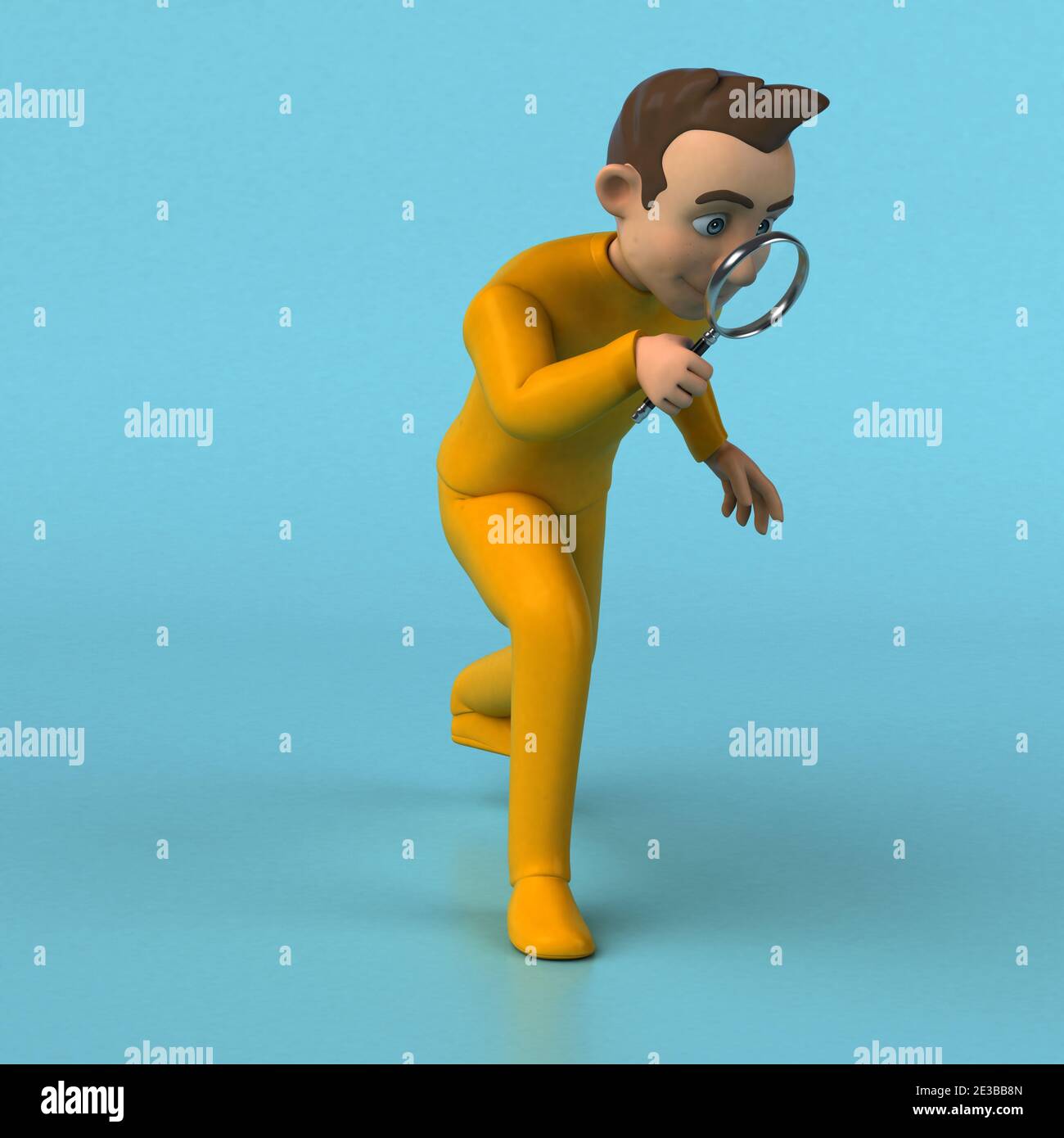 Fun 3D cartoon yellow character Stock Photo - Alamy