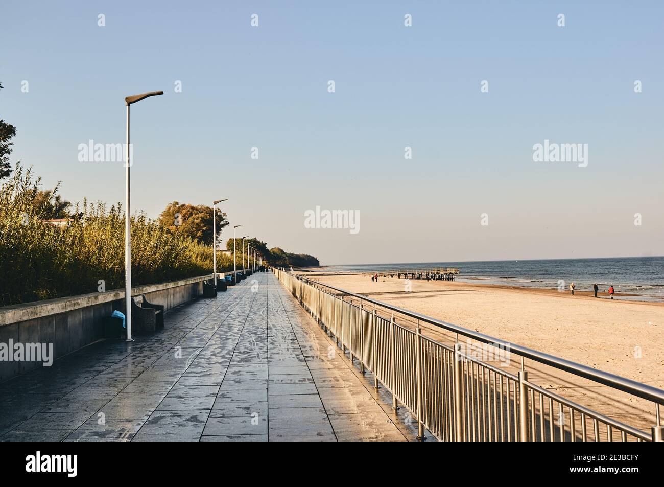 Footpath next to the beach in Sarbinowo, Poland during daylight Stock ...